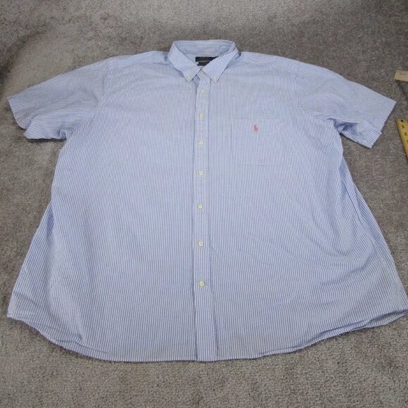 Polo Ralph Lauren | Shirts | Polo Ralph Lauren Shirt Seersucker Blue White Mens 3xb Untucked Fit ...
